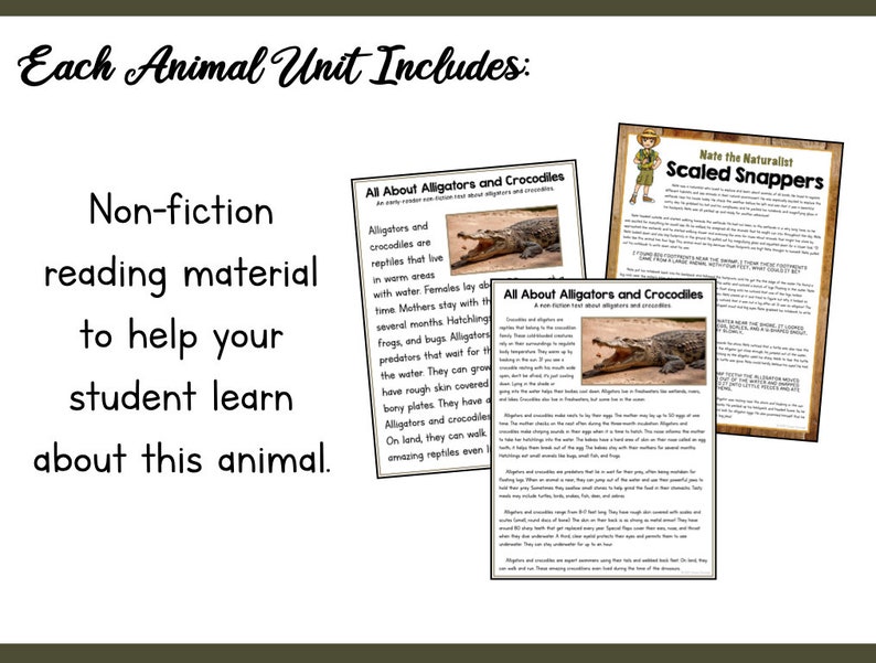 All About Alligators and Crocodiles- Animal Science Unit - Etsy