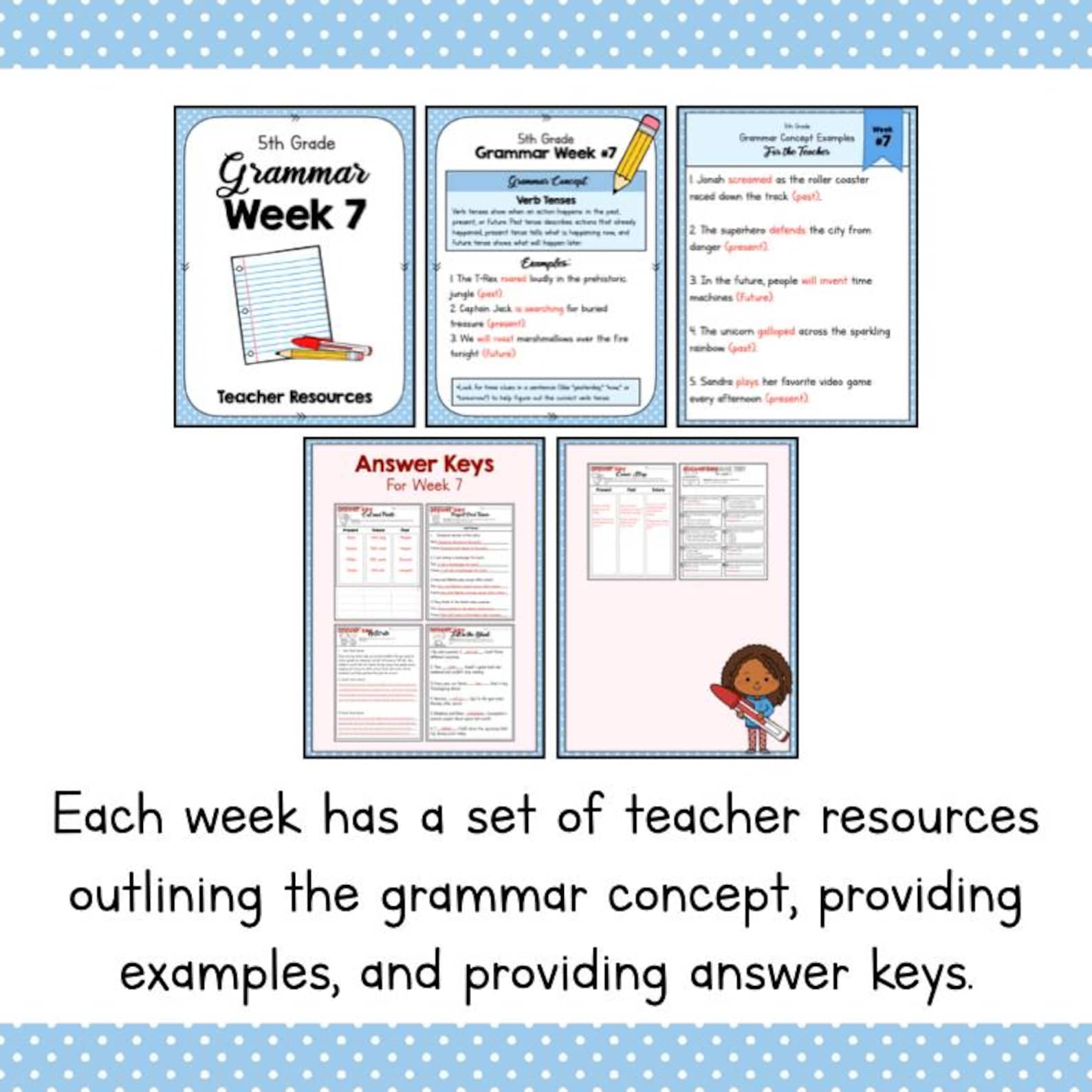 Complete 5th GRADE GRAMMAR Curriculum Printable - 30 Weeks of ...