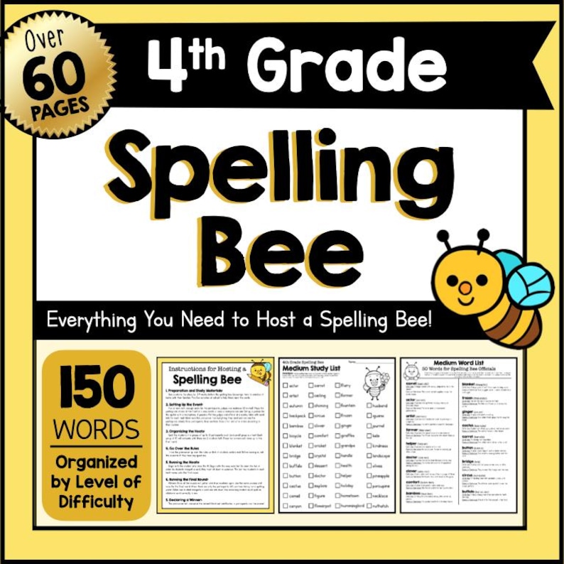 4th GRADE SPELLING Bee Word List PDF – Everything You Need to Host a ...