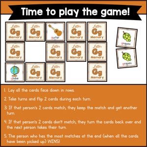 Letter G Memory Game Printable, Alphabet Matching Game, Preschool ...