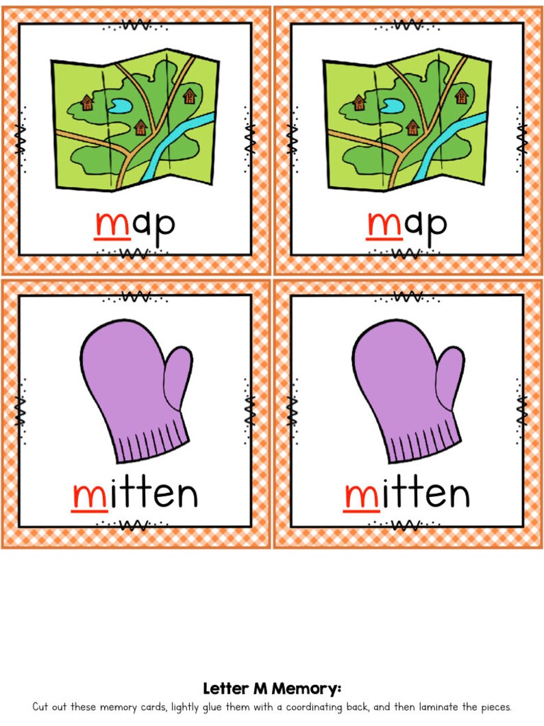 Letter M Memory Game - Etsy