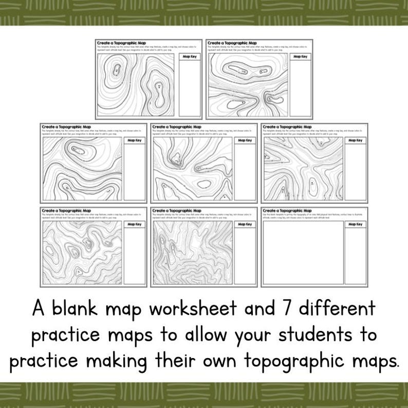 Topographic Map Printable, Make Your Own, Science Activity, Contour ...
