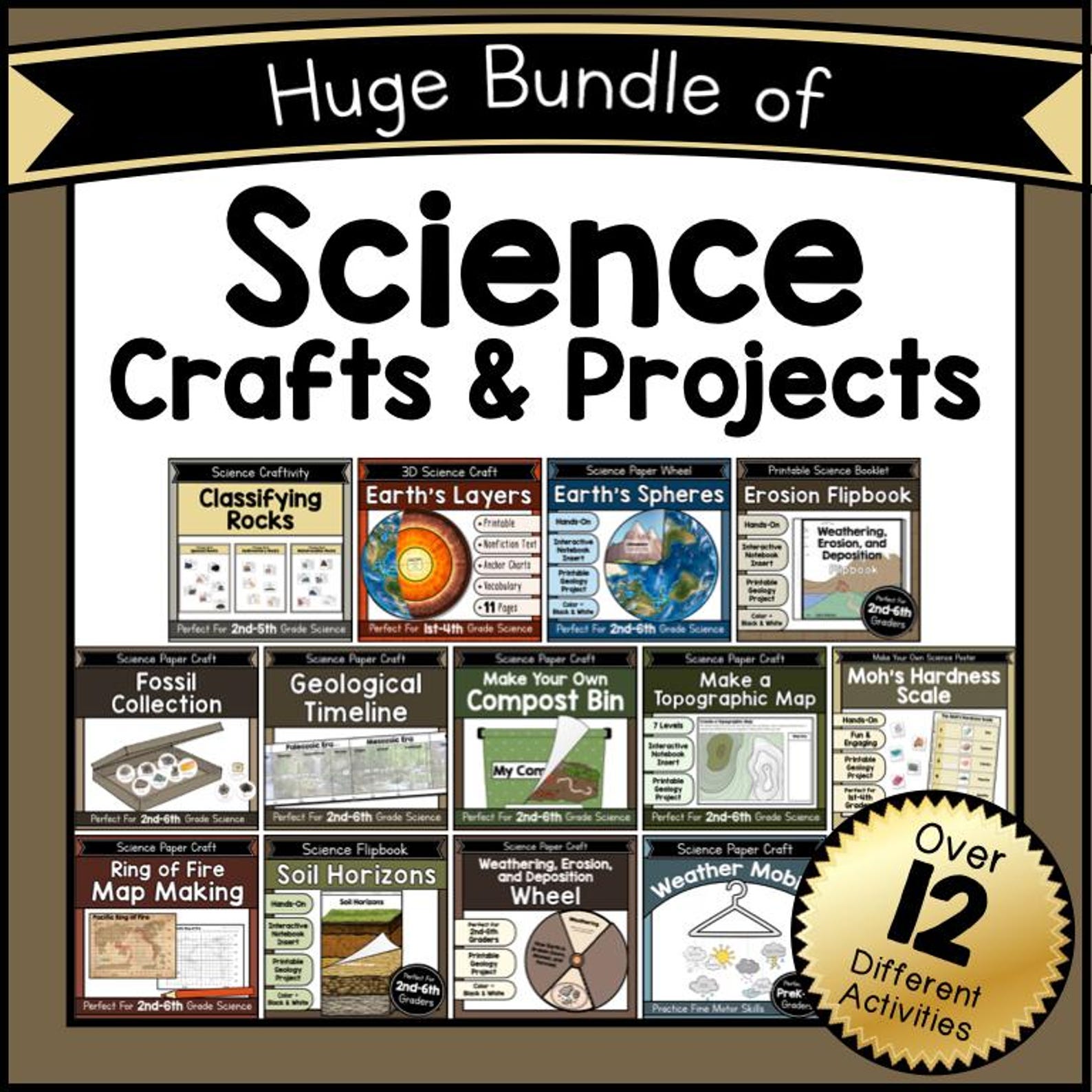 NGSS Earth Environmental Science Craft Bundle Printable Geology Science ...