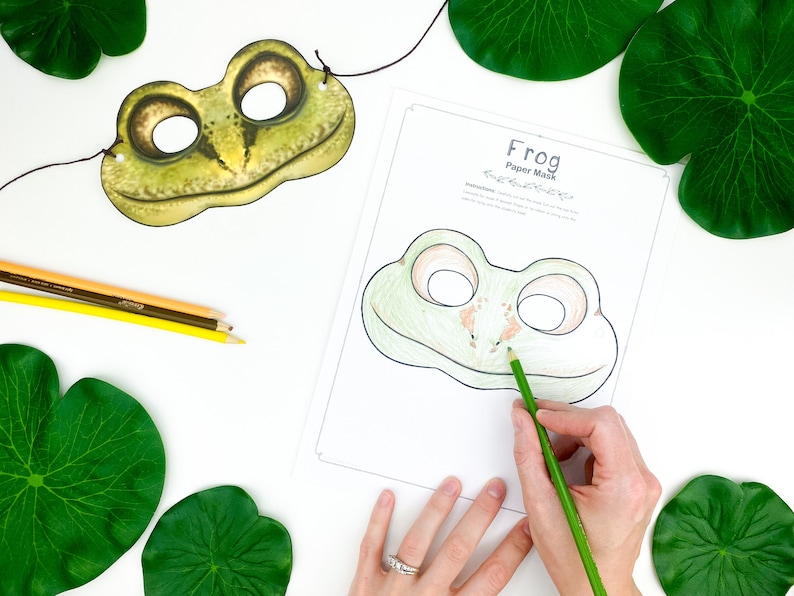 Frog Paper Mask | Animal Printable Paper Craft Template | Eco-friendly ...