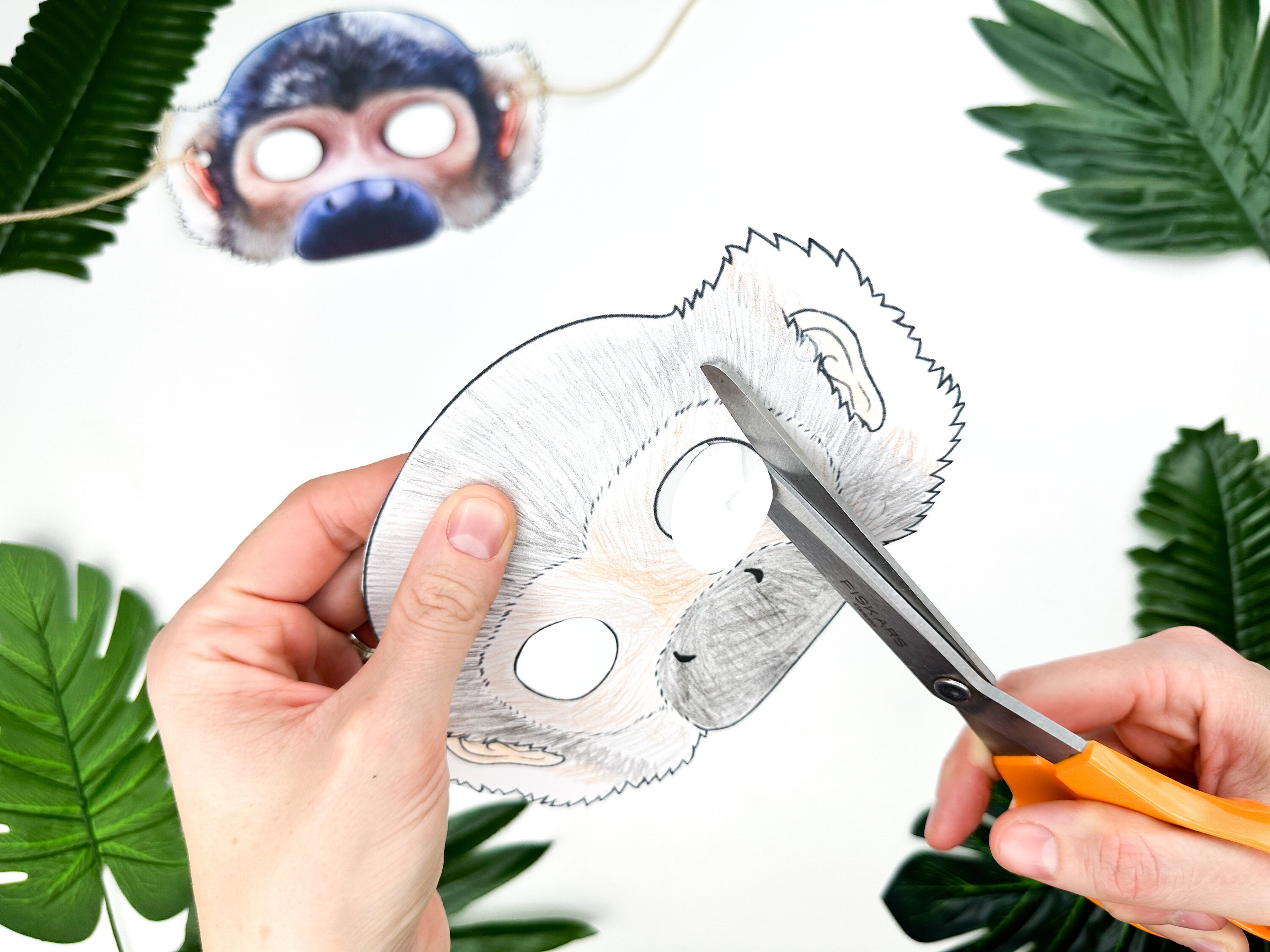 Monkey Paper Mask DIY Kit Printable Animal Mask Craft Template Jungle ...