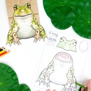 Printable Jointed FROG Puppet Craft Template Kit | DIY Articulated ...
