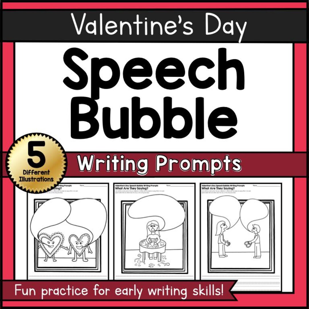 No Prep Valentines Day Writing Craft Activity, Speech Bubble Writing ...