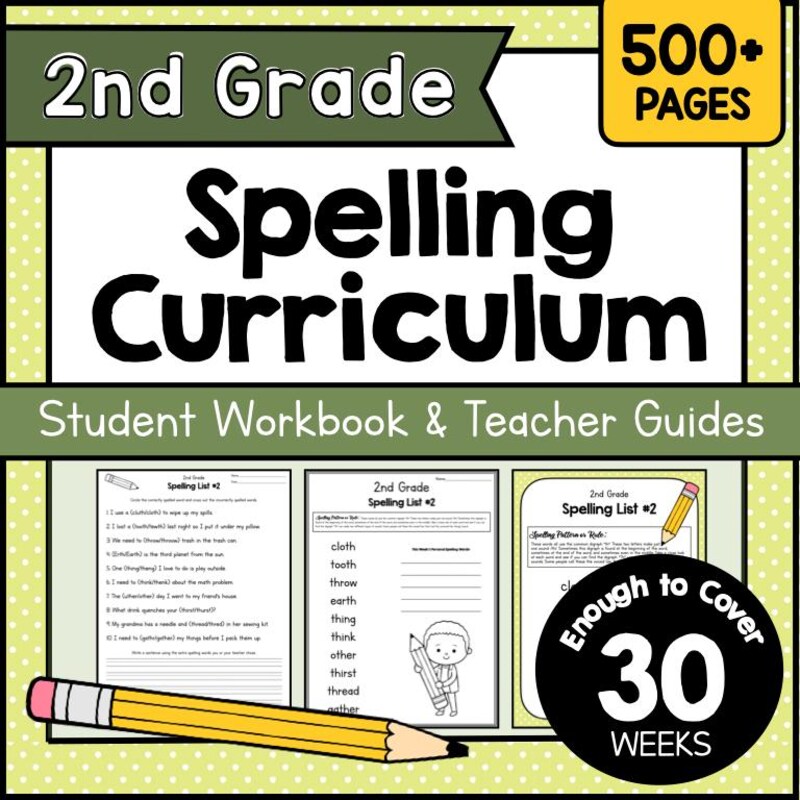 Spelling for 2nd - Etsy
