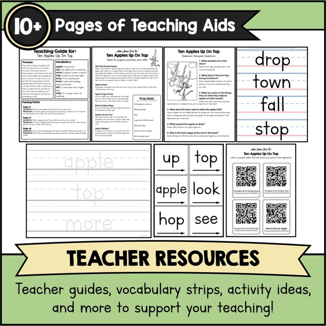 Ten Apples up on Top | No-prep Picture Book Study | Companion for Fun ...