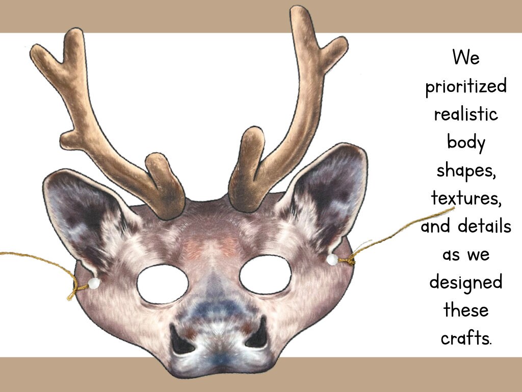 Printable Reindeer Craft Mask | Animal Paper Template | Easy to Make ...