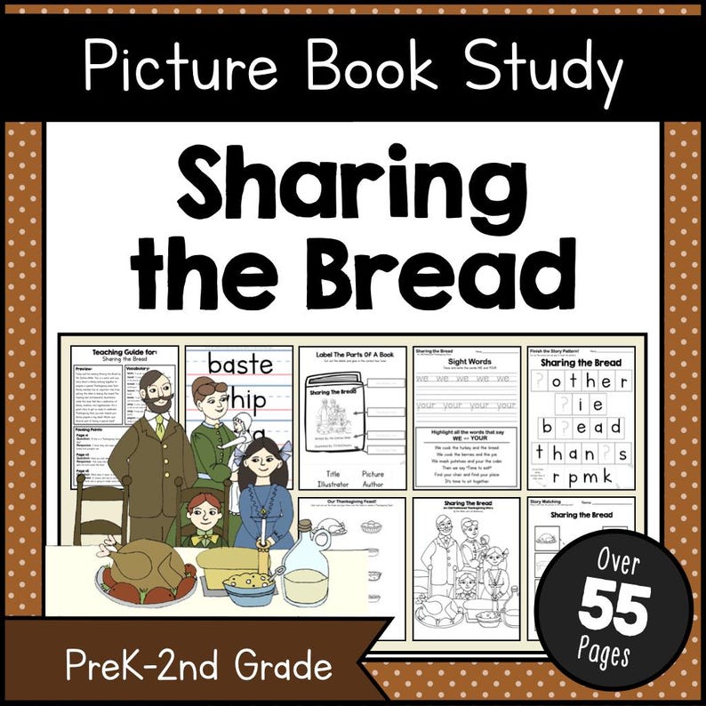 SHARING THE BREAD Book Study Printable - No Prep Picture Book Companion ...