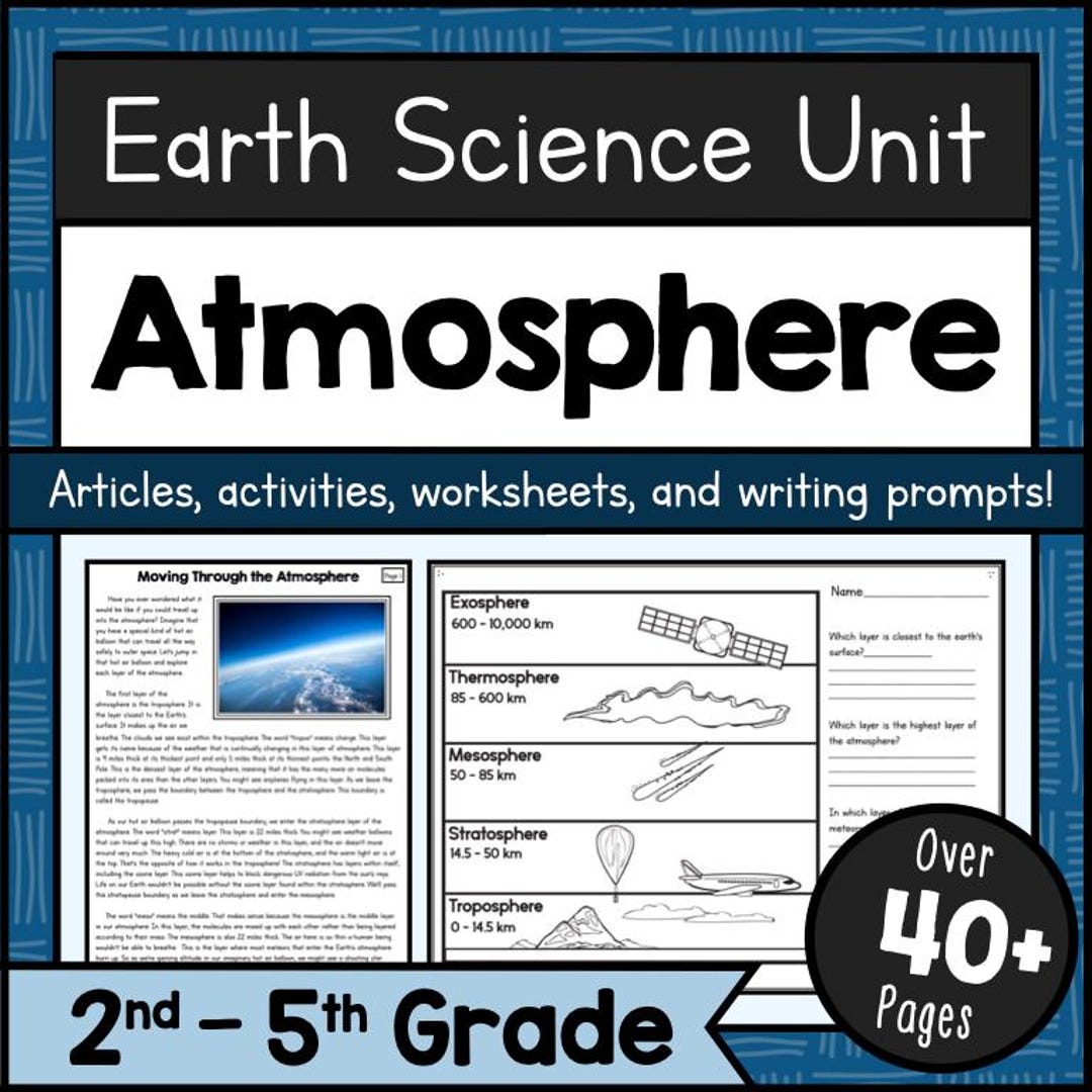 Atmosphere Unit Study Printable • Earth Science Worksheets, Posters ...