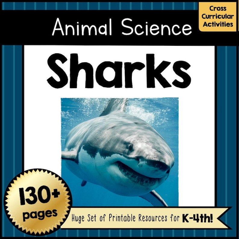 Printable SHARKS Science Unit Template Kit | DIY Articulated Animal PDF ...
