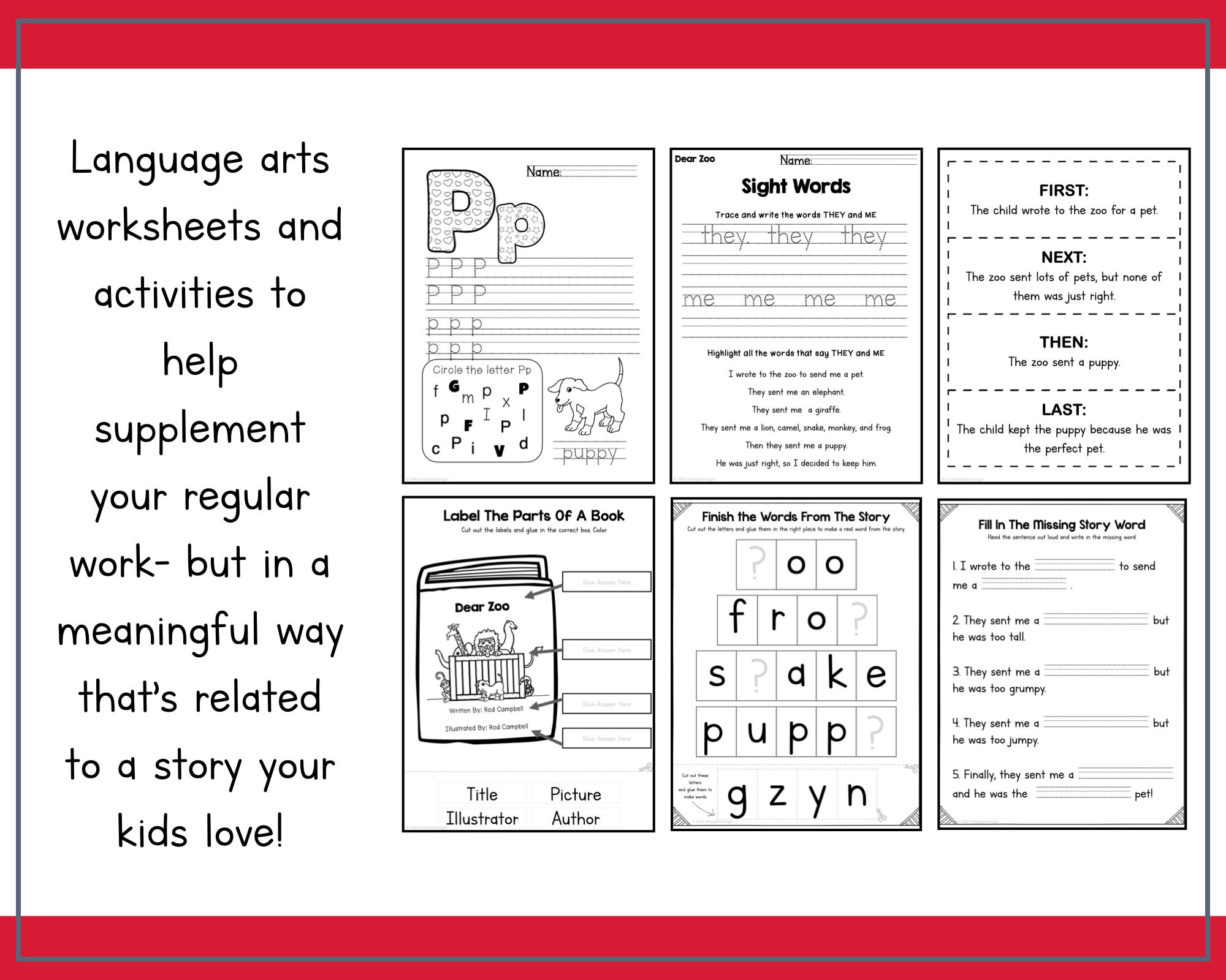 Dear Zoo- Picture Book Study Companion - Etsy