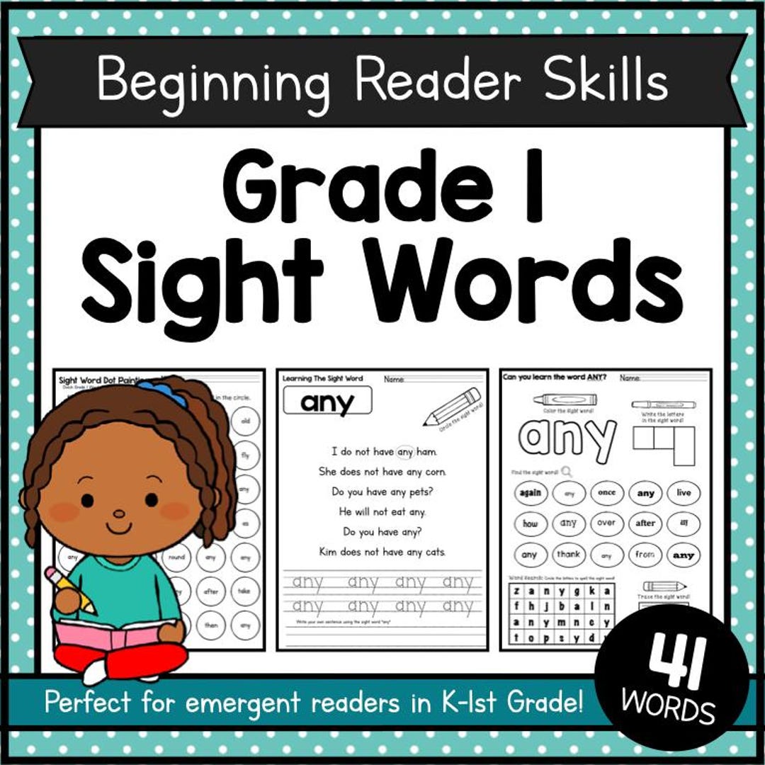Dolch Grade 1 Sight Word Bundle • 41 Word Worksheets, Activities ...