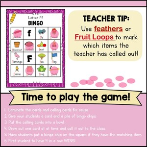 Letter F BINGO GAME PRINTABLE - Alphabet Bingo Cards for Preschool and ...