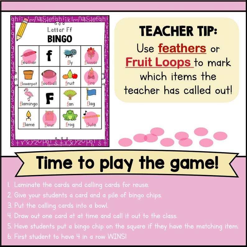 Letter F BINGO GAME PRINTABLE - Alphabet Bingo Cards for Preschool and ...