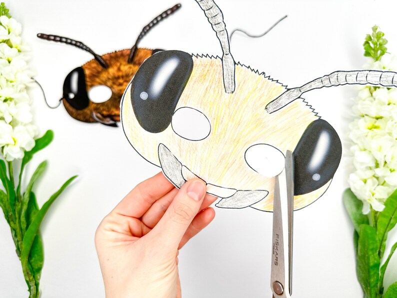 Bee Paper Mask Craft Kit | Printable Fun Animal Mask Template | Bee ...