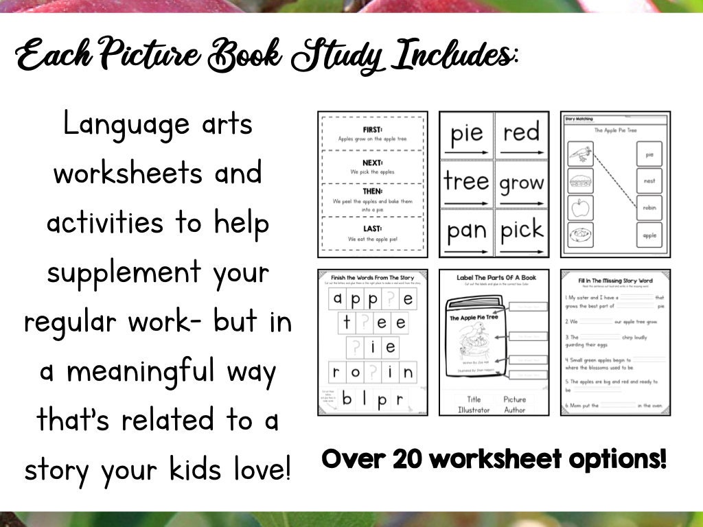 The Apple Pie Tree- Picture Book Study Companion - Etsy