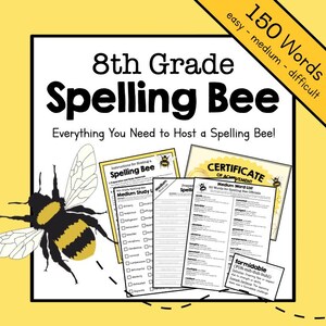 8th GRADE SPELLING Bee Word List PDF – Everything You Need to Host a ...