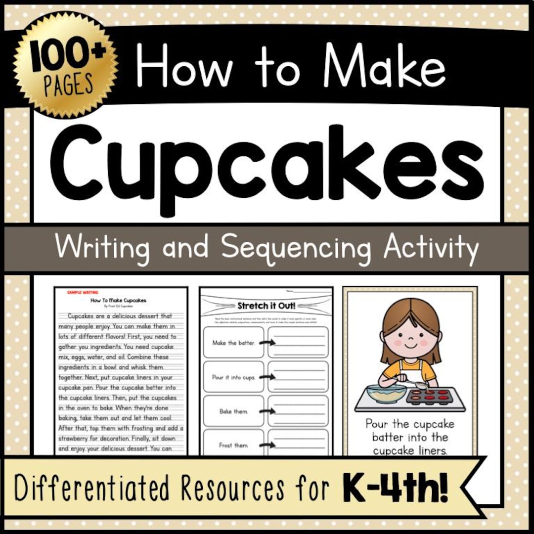 How to Make Cupcakes, Procedural Paragraph Writing Worksheets ...