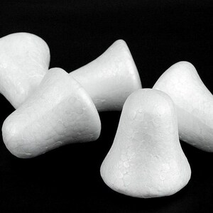 25pc White Diy Polystyrene Bell 6.5x6.5cm, Crafts Foam, Christmas ...
