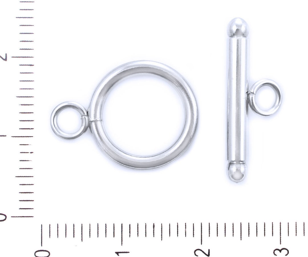 4sets Stainless Steel Toggle Round Clasp Donut Ring T Bar Lock ...