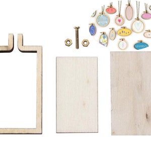 Natural Wooden Mini Embroidery Jewelry Tiny Hoops Frame Set Ring Diy ...