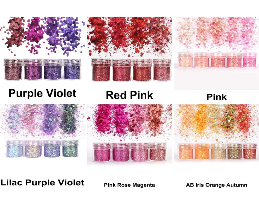 Mix Set Nail Art Glitter Powder Hexagon Kit Hair Manicure Body Makeup ...