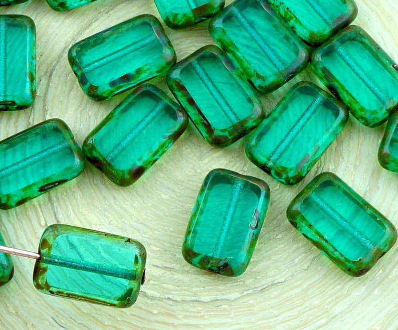 8pcs Picasso Crystal Table Cut Flat Rectangle Czech Glass - Etsy