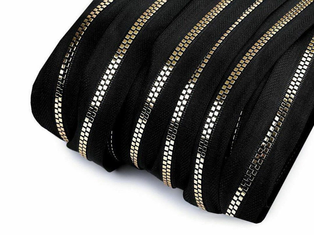 1m Black Plastic / Vislon Continuous Zipper Width Cubes Zipper Zipper ...