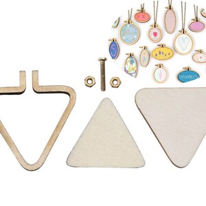 Natural Wooden Mini Embroidery Jewelry Tiny Hoops Frame Set Ring Diy ...