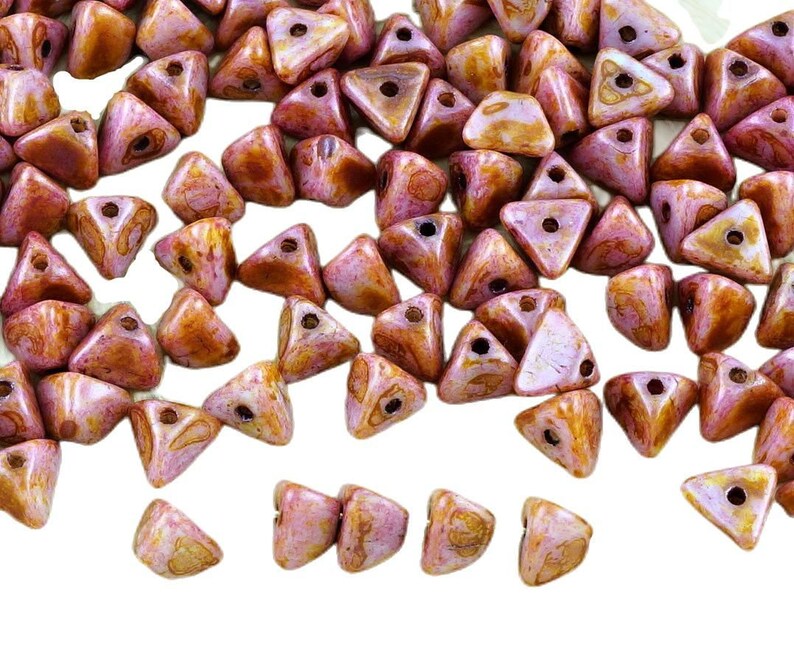 50pcs Large Pinch Triangle Spacer Czech Glass Beads 4mm X 7mm - Etsy