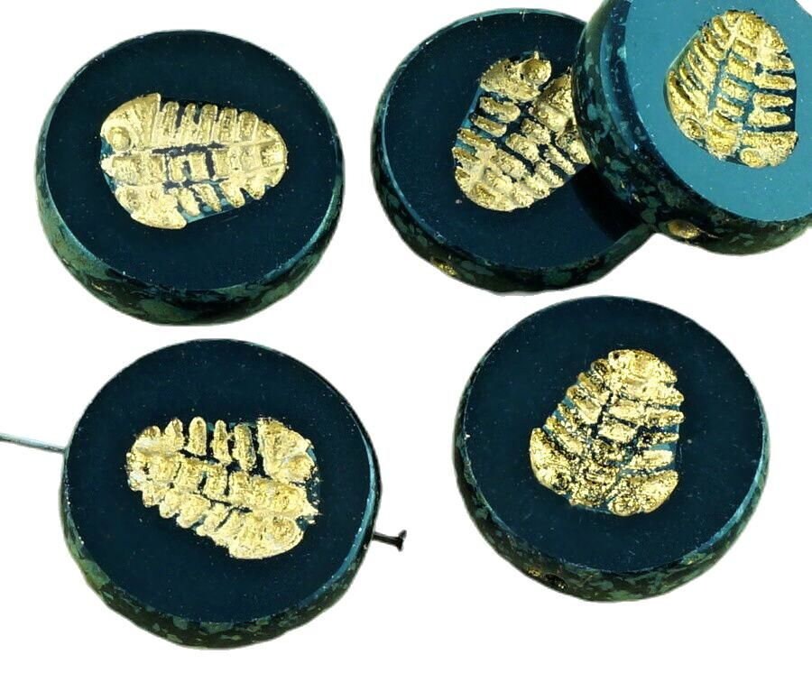 4pcs Picasso Gold Wash Flat Coin Trilobite Fossil Marine Table Cut New ...