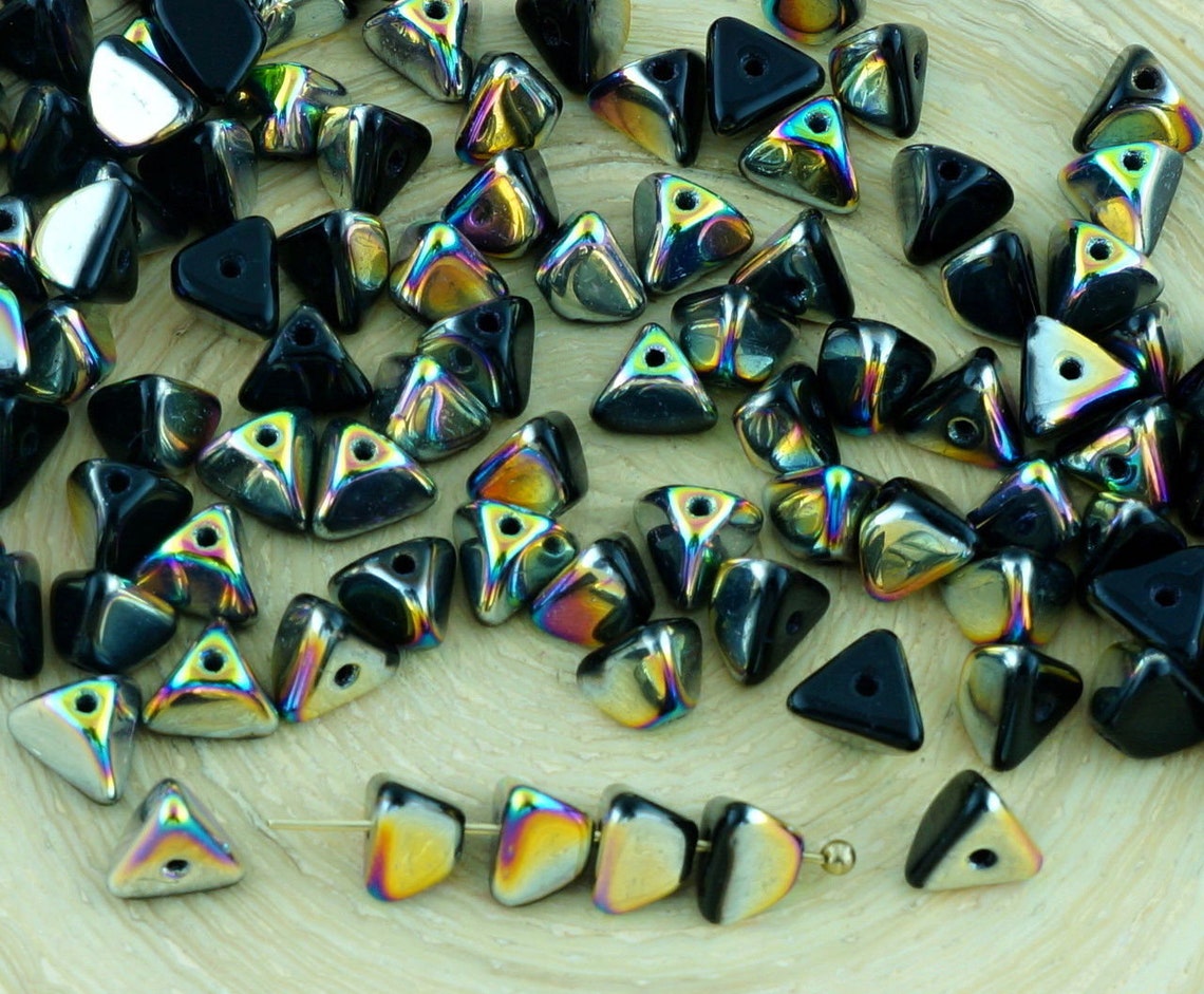 50pcs Large Pinch Triangle Spacer Czech Glass Beads 4mm X 7mm | Etsy