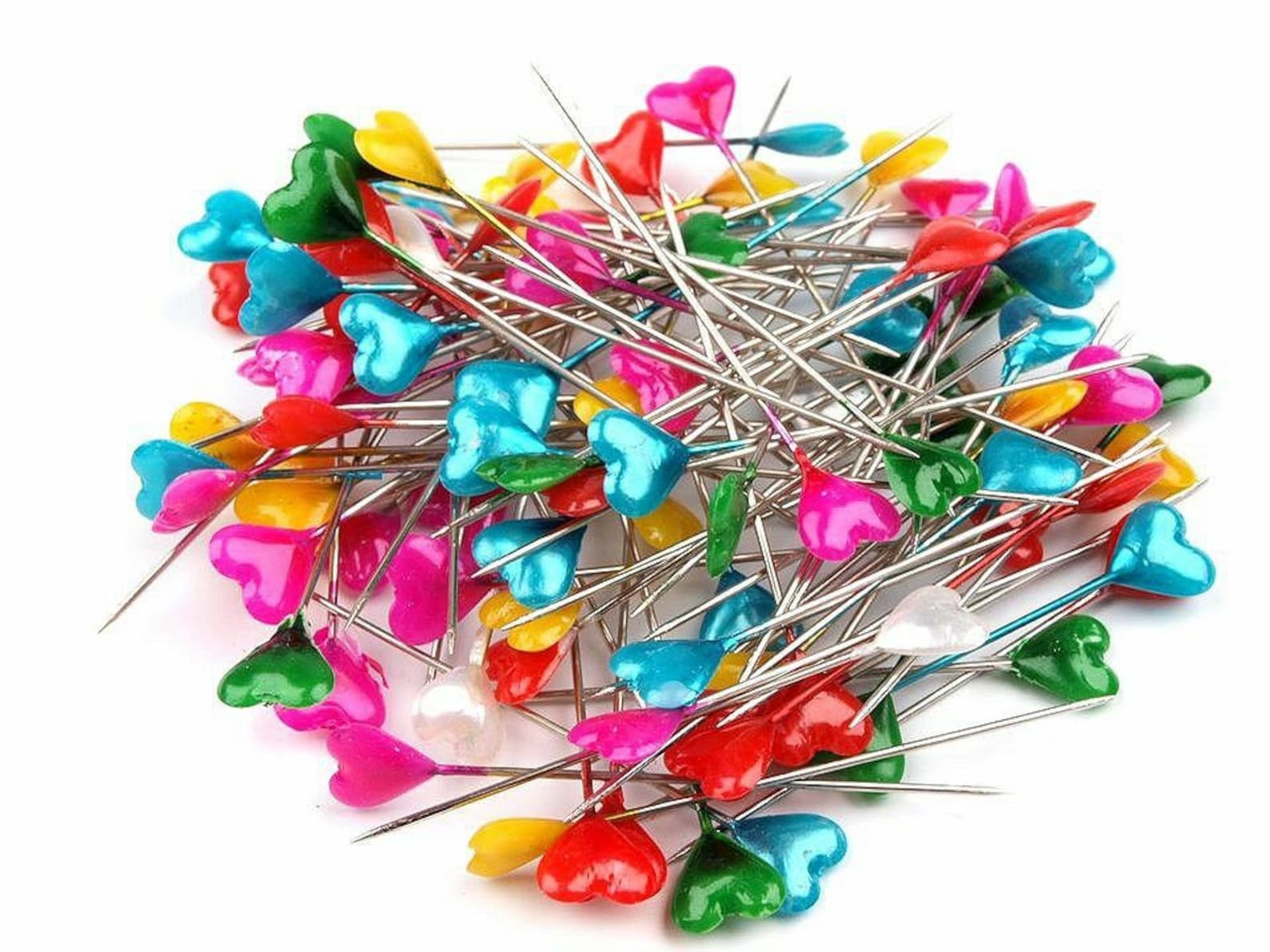 1box Ix of Colours Decorative Heart Head Pins Length 55mm - Etsy