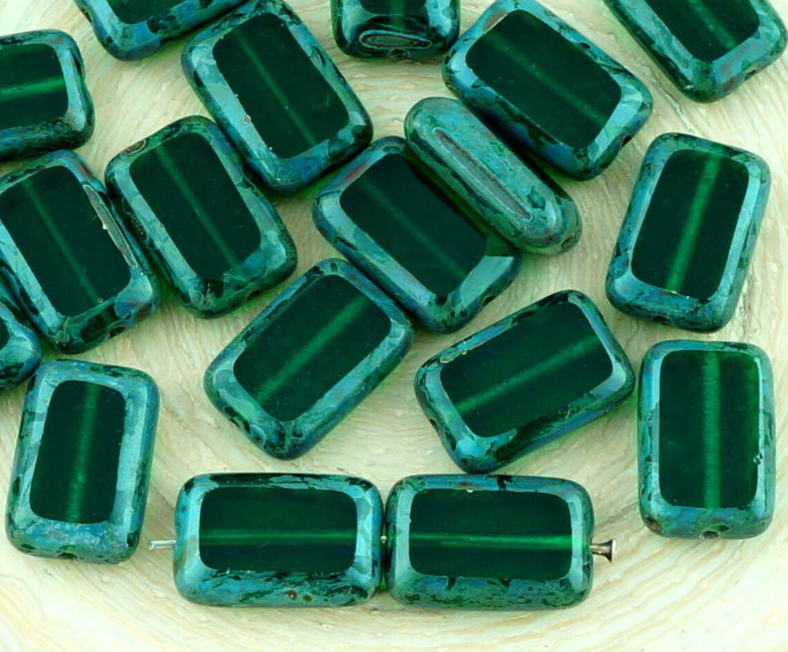 8pcs Picasso Crystal Table Cut Flat Rectangle Czech Glass Beads 8mm X ...