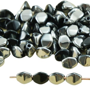 60pcs Black Half Pinch Bicone Faceted Spacer Czech Glass Beads 5mm - Etsy