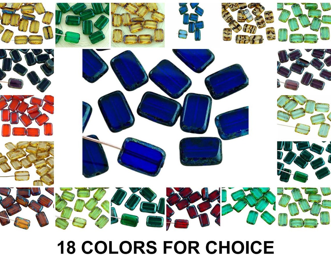 8pcs Picasso Crystal Table Cut Flat Rectangle Czech Glass Beads 8mm X ...