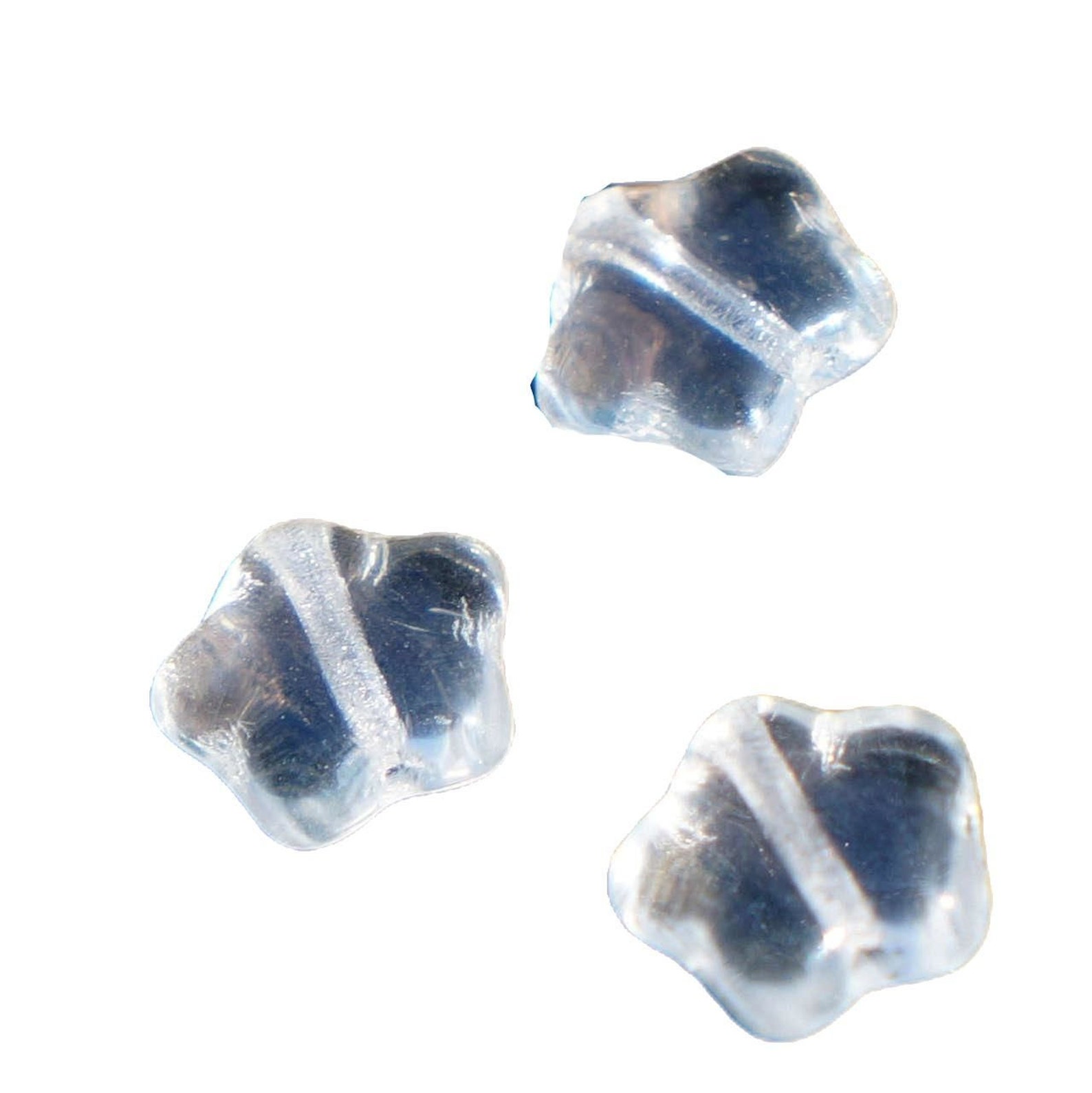 Crystal Clear Star Beads Glass Star Bead Flat Star Glass Beads Clear ...