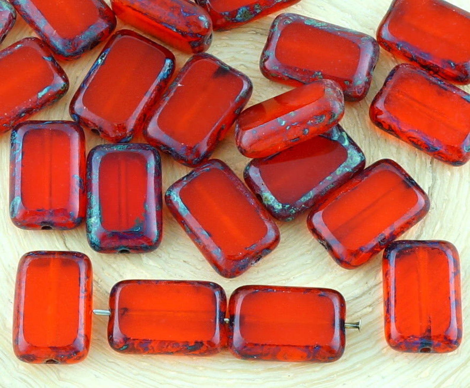 8pcs Picasso Crystal Table Cut Flat Rectangle Czech Glass - Etsy