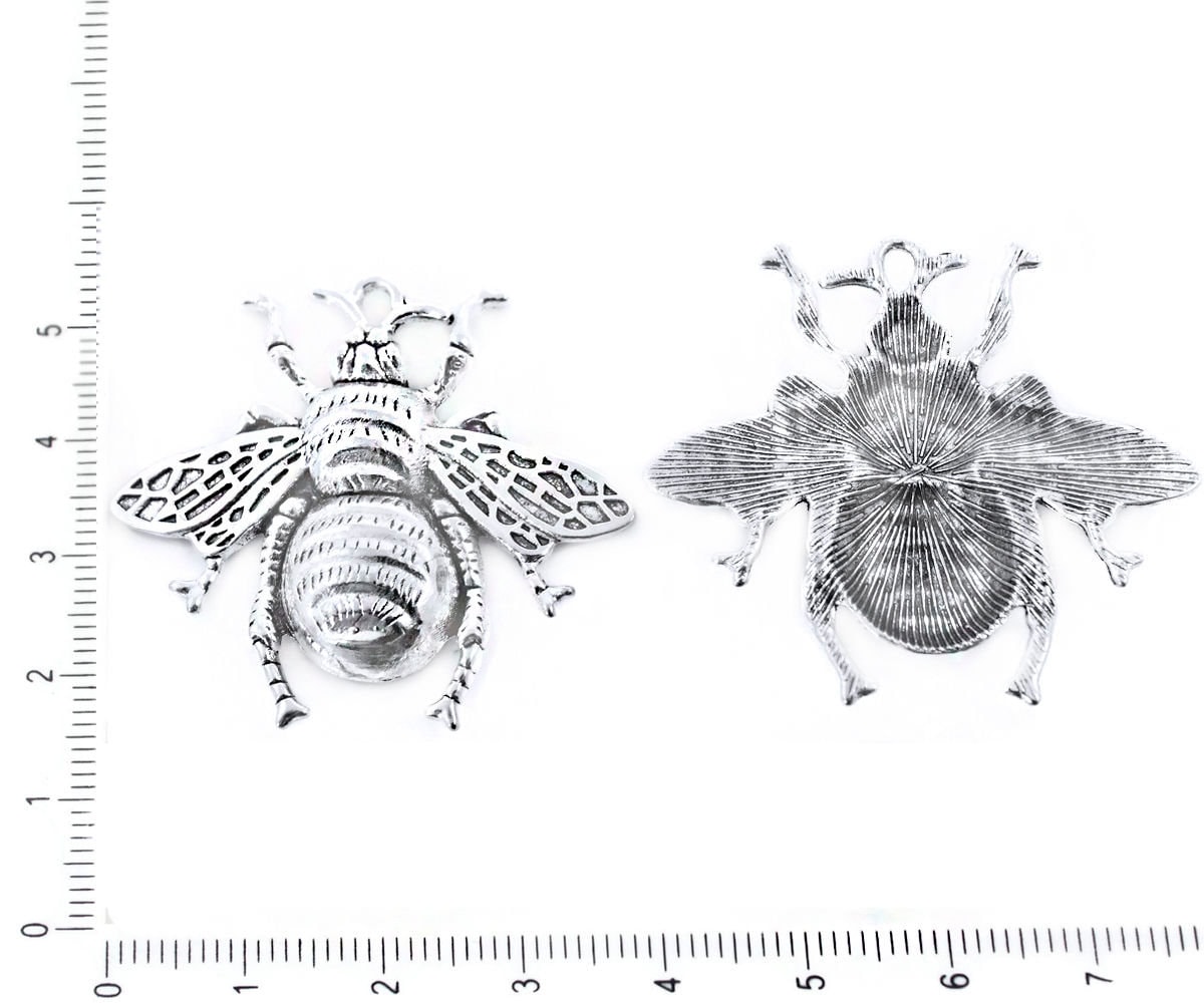 2pcs Antique Silver Tone Large Bee Animal Insect Pendants - Etsy UK