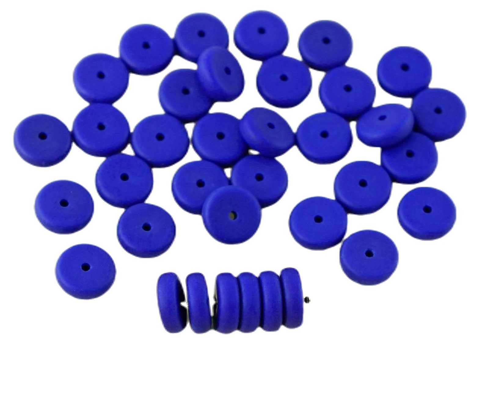 32pcs Matte Czech Glass Disc Beads Round Flat One Hole Washer - Etsy