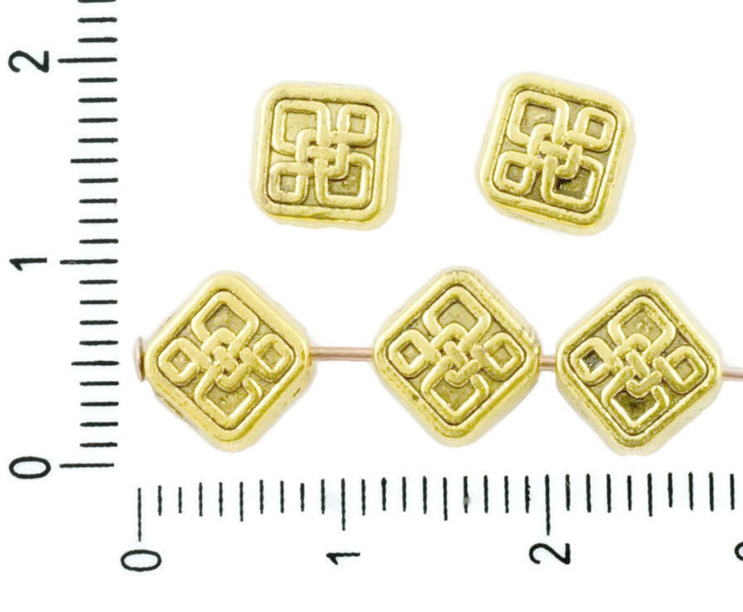 16pcs Gold Tone Flat Rhombus Square Celtic Keltic Celtik Knot Node ...