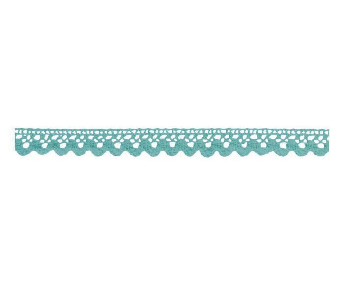 Lace Cotton Hook Turquoise 15mmx2m Canvas Ribbon Border | Etsy