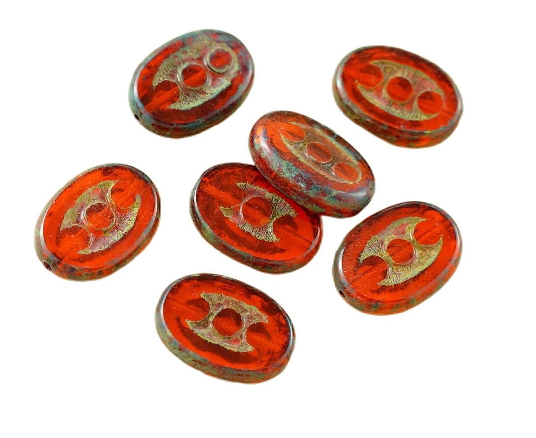 6pcs Large Picasso Brown Crystal Hyacinth Orange Halloween Rustic ...