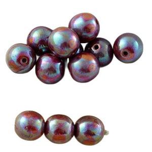 20pcs New Finish Nebula Opaque Christmas Style Round Druk Pressed Czech ...