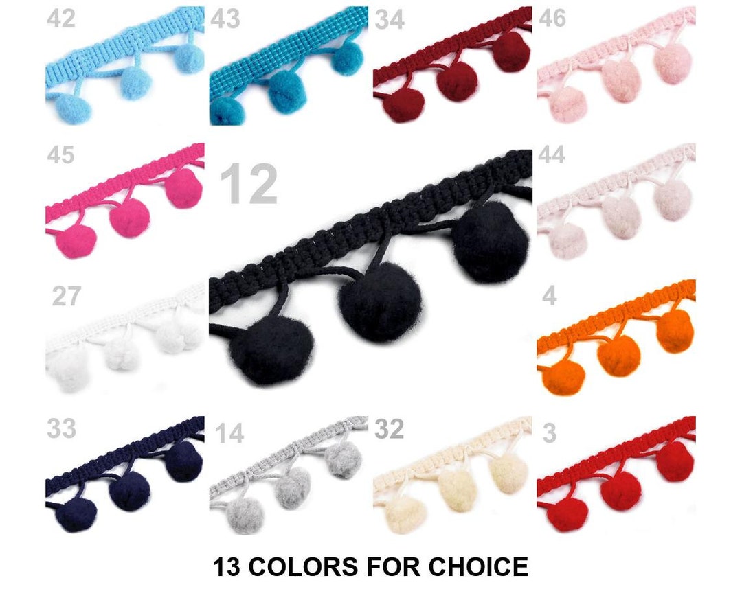 1bag Pom Pom Fringe Trim Width 20mm Pom Pom 10mm Trims Braids and ...