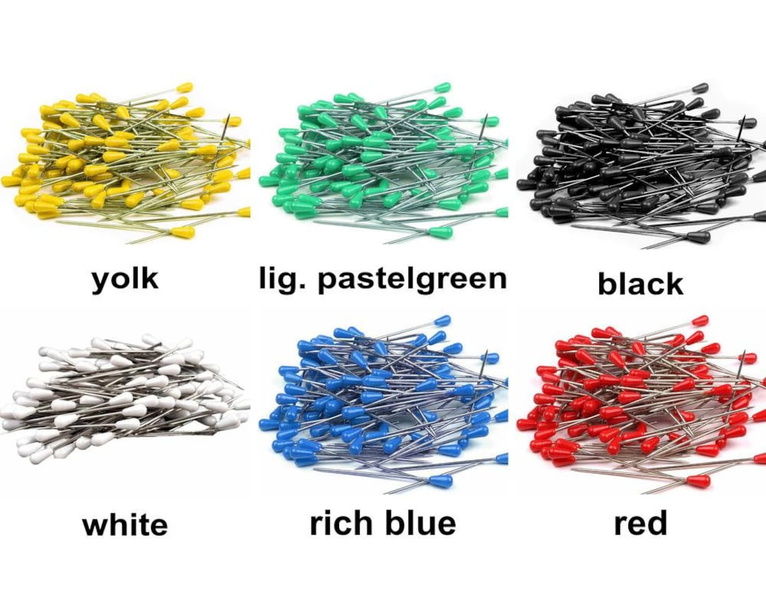 100pc Plastic Head Upholstery Pins Length 60mm Pearl Headed Steel ...