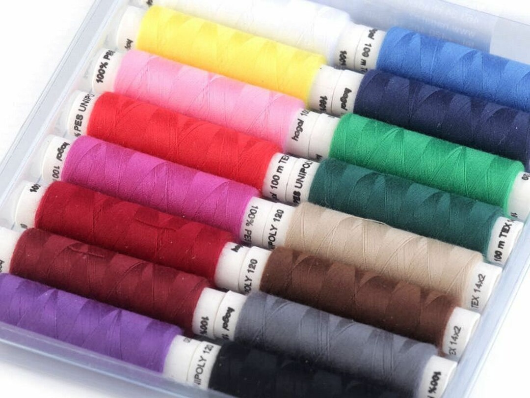 1card Ix of Colours Polyester Thread Set 16pcs, Threads, Sewing ...